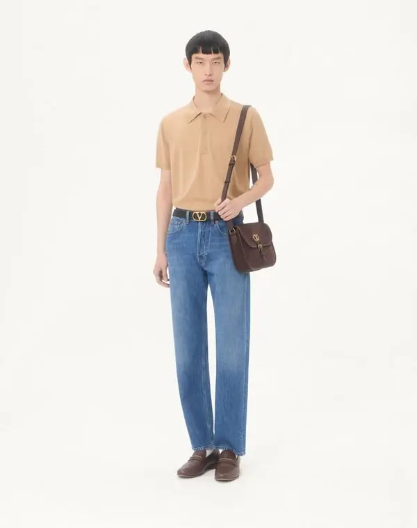 Valentino Garavani Wool Polo With Vlogo Embroidery - Beige
