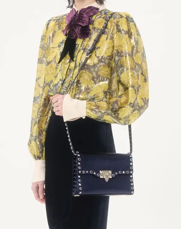 Valentino Garavani Rockstud Small Shoulder Bag - Navy