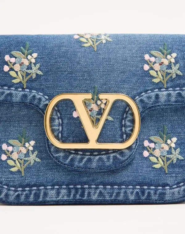 Valentino Garavani Alltime Medium Shoulder Bag - Denim