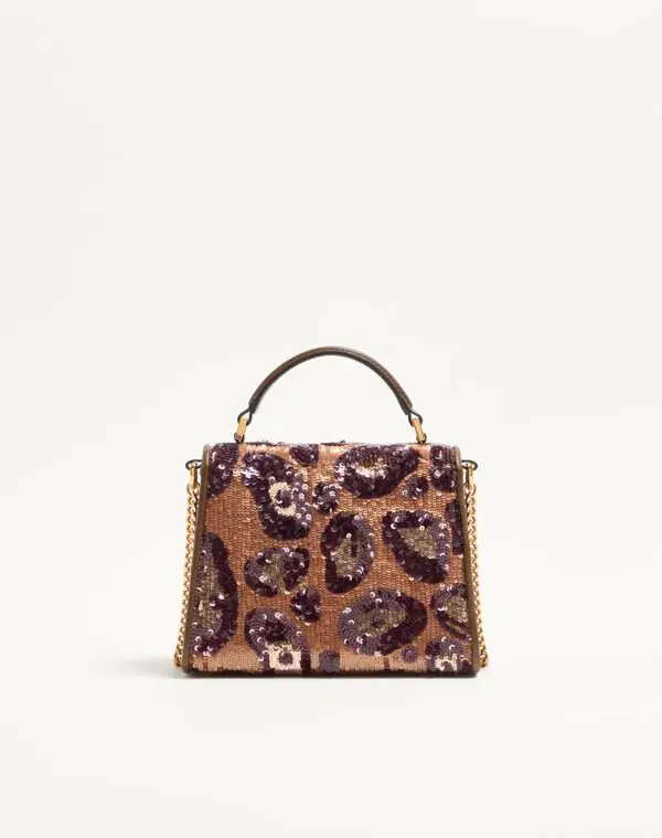 Valentino Garavani Vsling Mini Embroidered Animalier Handbag - Brown/multicolour