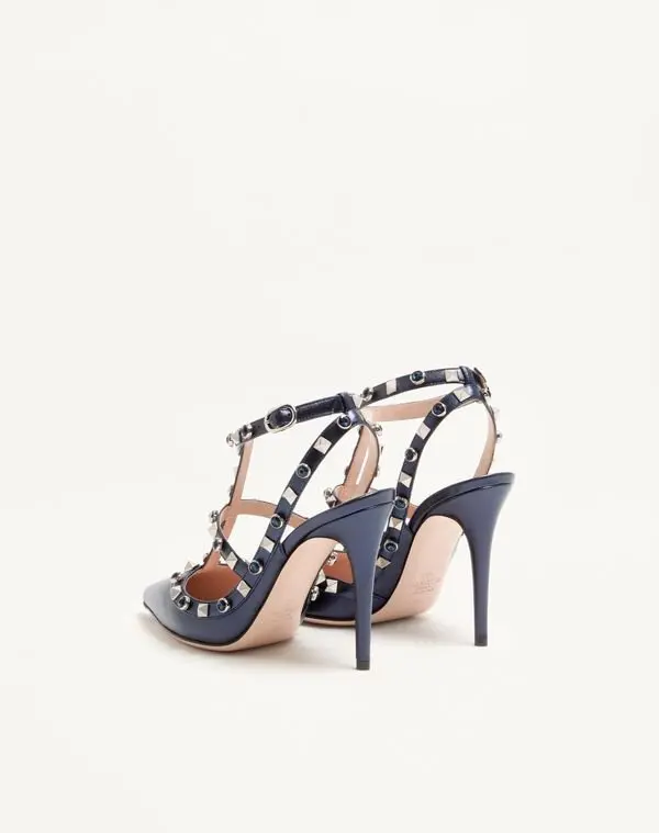 Valentino Garavani Rockstud Laminated Nappa Leather Pumps - Navy