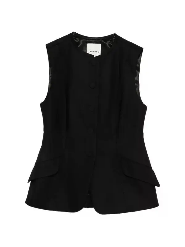 Sandro Buttoned Gilet With Front-pocket Detail