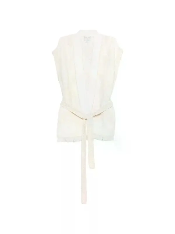 FORTE_FORTE Belted Fringe Jacket - Neutrals