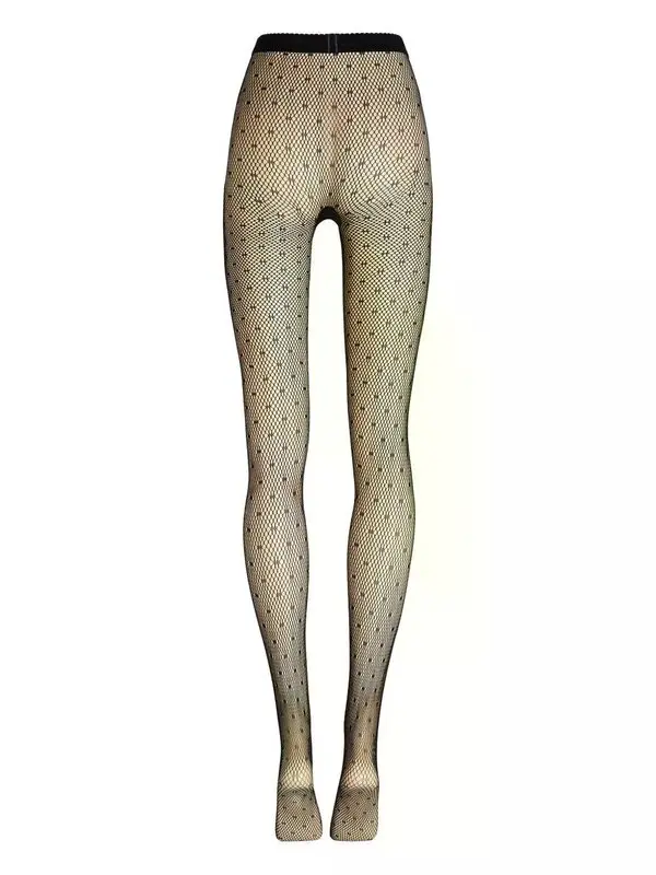 Wolford Dotted Net Tights - Black