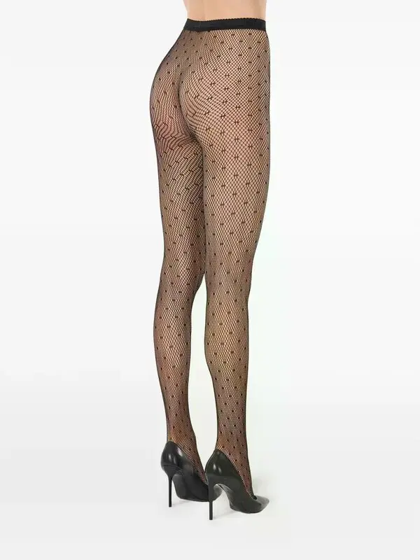 Wolford Dotted Net Tights - Black