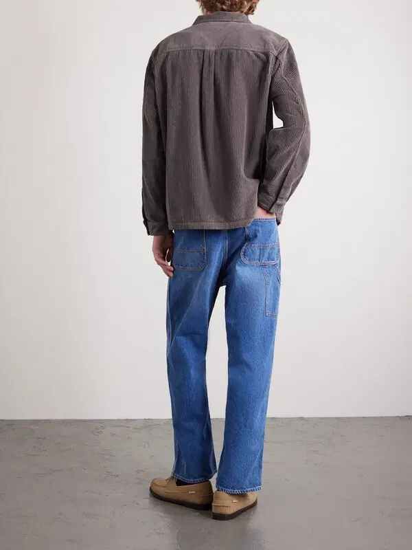 Folk Anniversary Patch Cotton-corduroy Overshirt - Brown