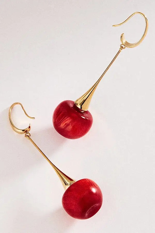 ANTON HEUNIS Cherry Earrgs - Red/gold