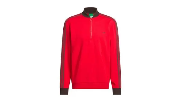 Adidas 3stripes 1/4 Zip Sweatshirt - Better Scarelet Red