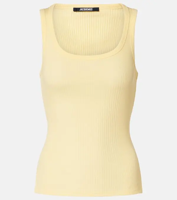 Jacquemus Rond Carré Cotton Tank Top - Yellow