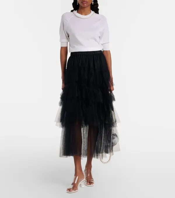 Simone Rocha Embellished Wool And Silk Top