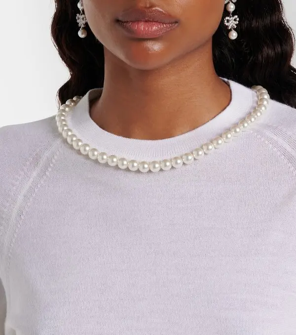 Simone Rocha Embellished Wool And Silk Top