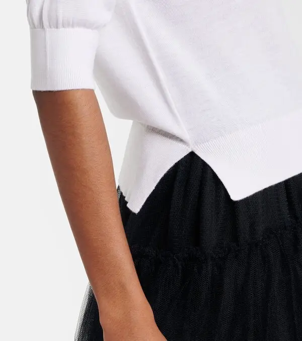 Simone Rocha Embellished Wool And Silk Top