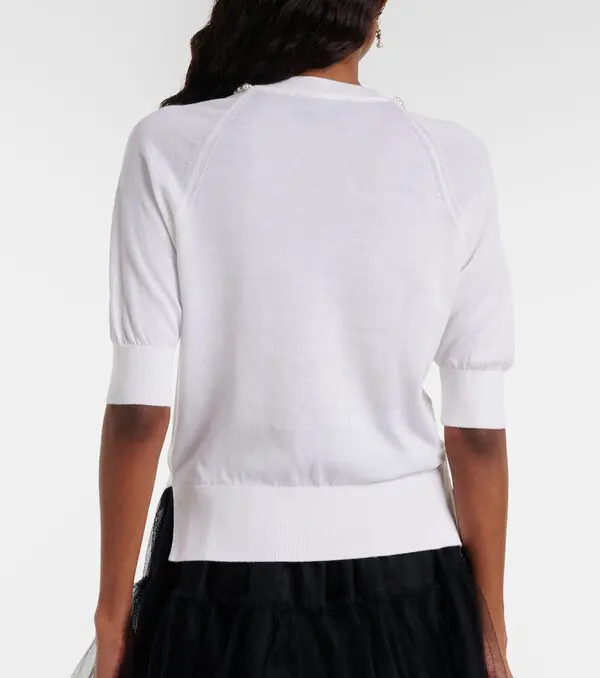 Simone Rocha Embellished Wool And Silk Top