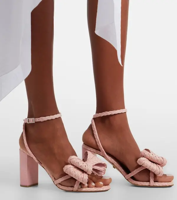 Mach & Mach Cadeau Raffia-effect Sandals