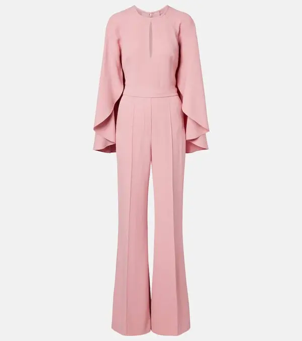 Elie Saab Caped Cady Jumpsuit - Pink
