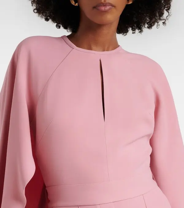 Elie Saab Caped Cady Jumpsuit - Pink