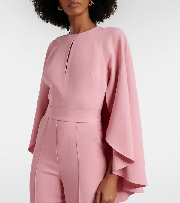 Elie Saab Caped Cady Jumpsuit - Pink