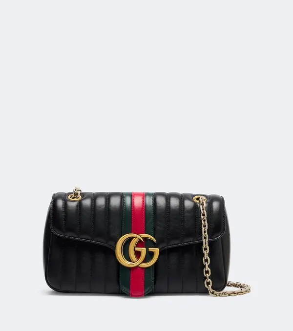 Gucci Gg Marmont Small Leather Shoulder Bag - Black