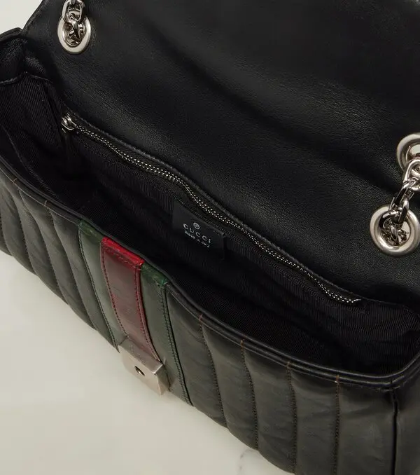 Gucci Gg Marmont Small Leather Shoulder Bag - Black