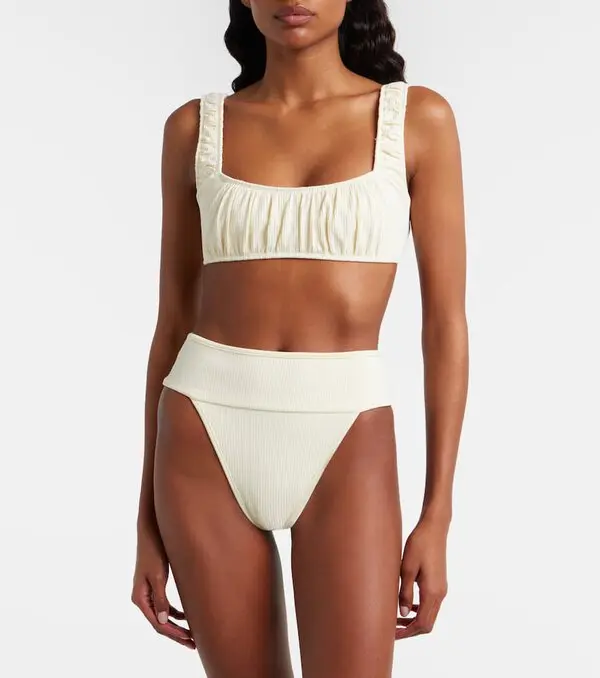 MONTCE Tamarindo Ribbed-knit Bikini Bottom - White