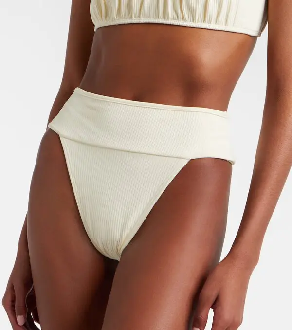 MONTCE Tamarindo Ribbed-knit Bikini Bottom - White