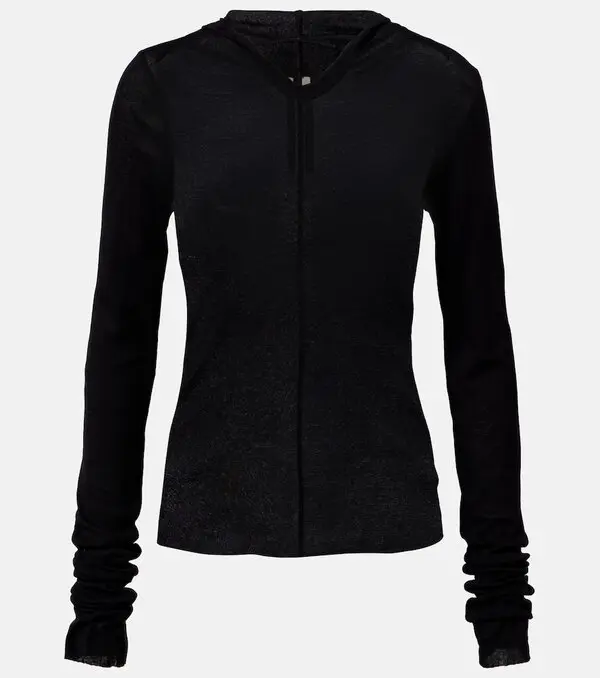 Rick Owens Cotton Jersey Long Sleeve Top - Black