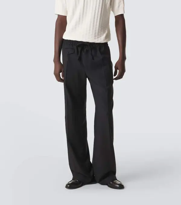 Dolce & Gabbana Virgin Wool Twill Wide-leg Pants