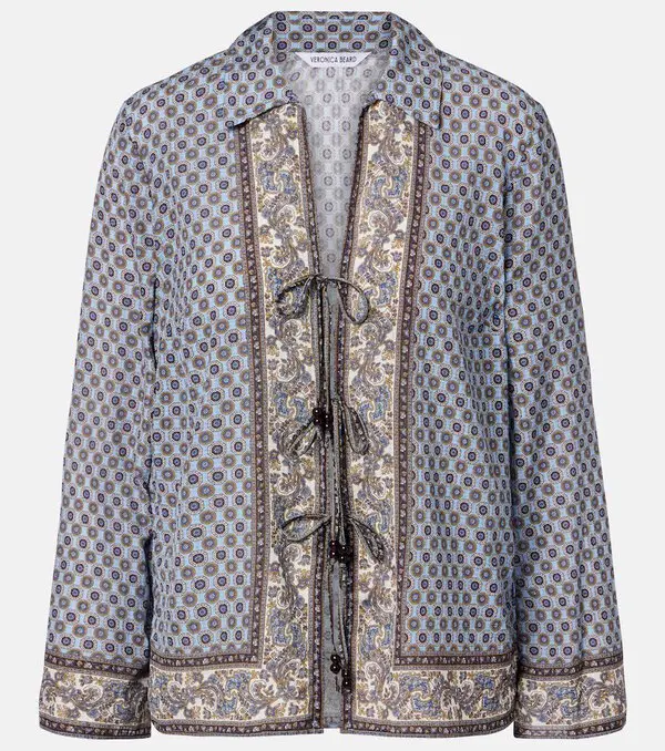 Veronica Beard Eva Printed Blouse - Blue