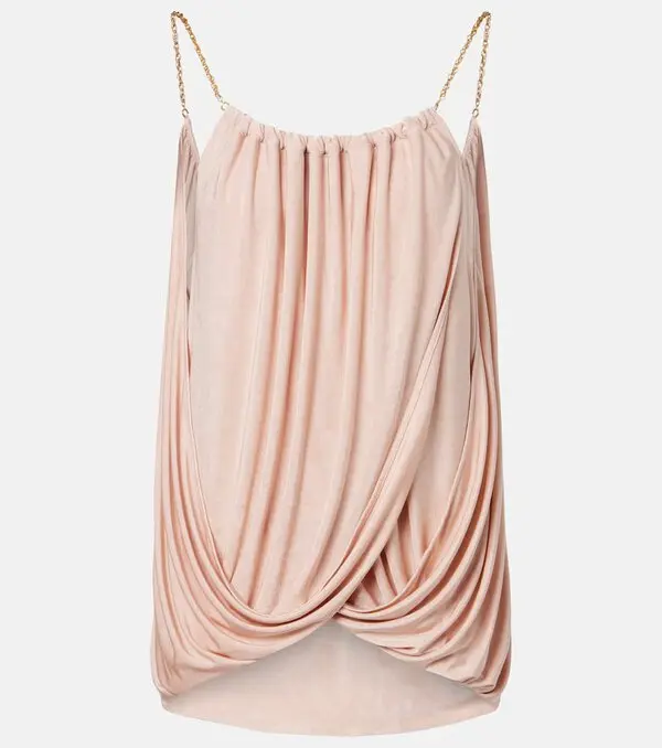 XU ZHI Chain-detail Draped Top - Pink