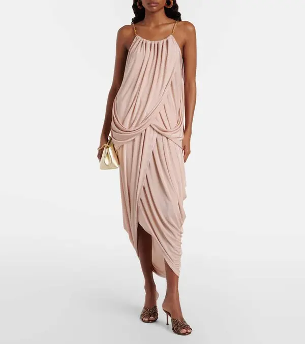 XU ZHI Asymmetric Draped Midi Skirt