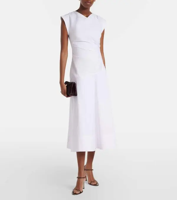 Veronica Beard Lisette Cotton-blend Midi Dress - White