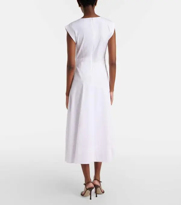 Veronica Beard Lisette Cotton-blend Midi Dress - White