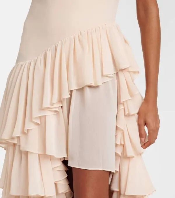 XU ZHI Tiered Asymmetric Maxi Dress