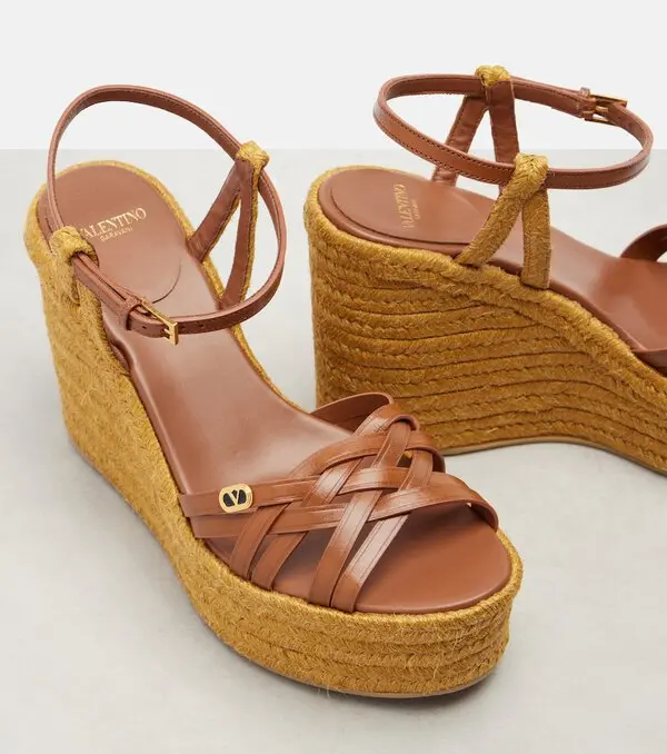 Valentino Garavani Bribri 120 Raffia Espadrille Wedges