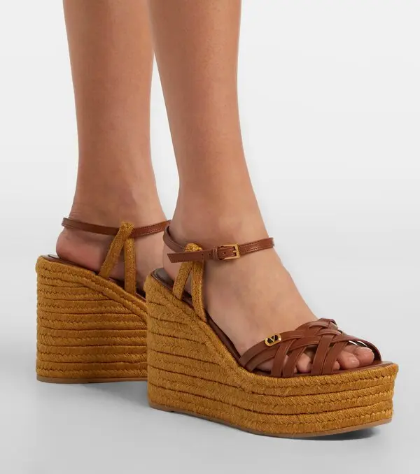 Valentino Garavani Bribri 120 Raffia Espadrille Wedges