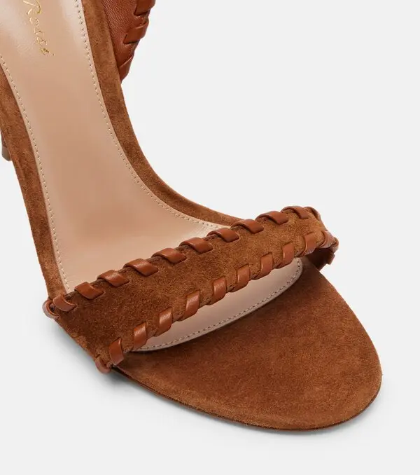 GIANVITO ROSSI Suede And Leather Slingback Sandals