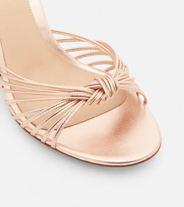 GIANVITO ROSSI Metallic Leather Mules
