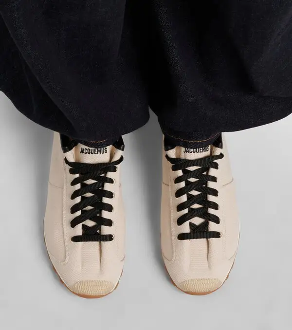 Jacquemus Leather-trimmed Canvas Sneakers - Beige