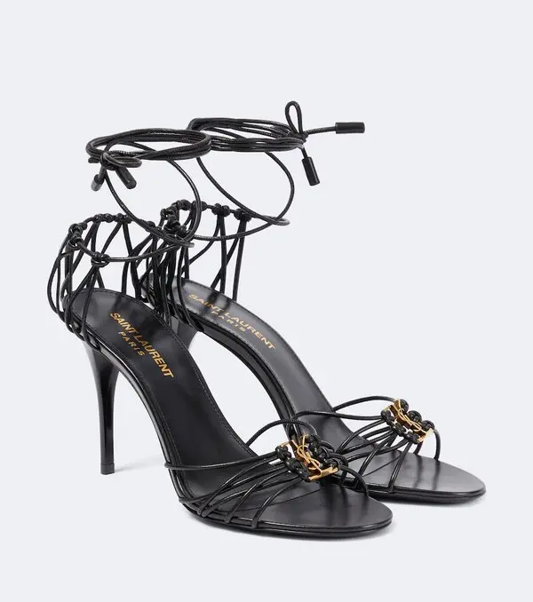 Saint Laurent Babylone 90 Leather Sandals - Black