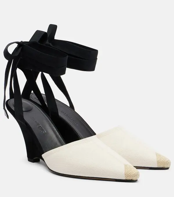 Jacquemus Canvas Wedges - Beige