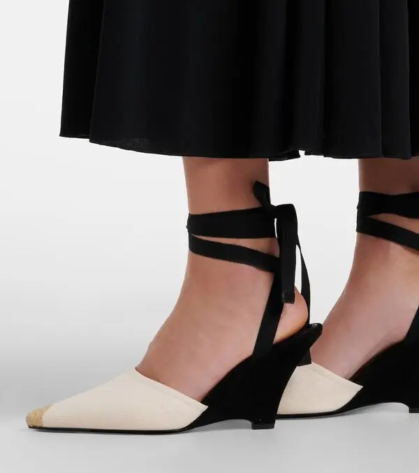 Jacquemus Canvas Wedges - Beige