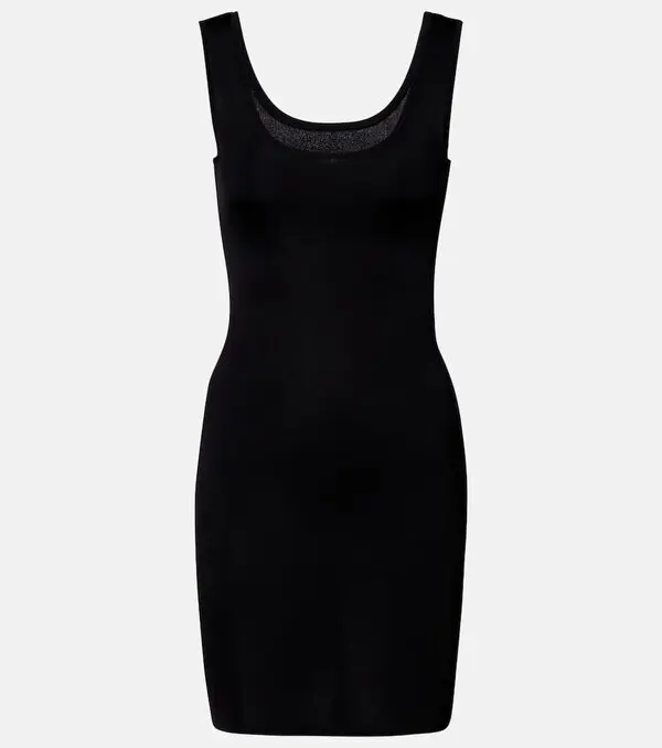 Saint Laurent Jersey Minidress - Black