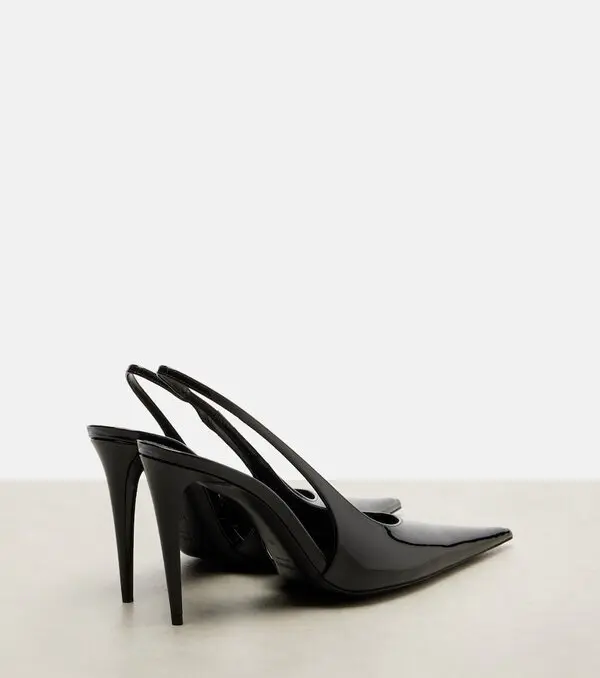 Saint Laurent Guermantes 95 Patent Leather Slingback Pumps - Black