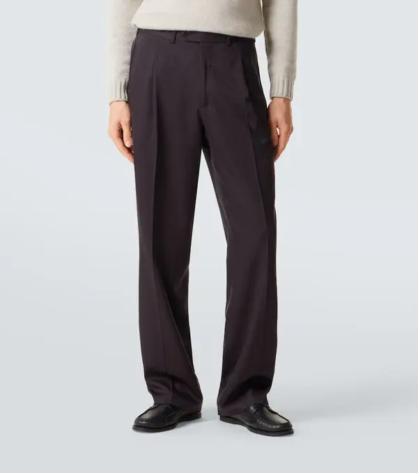 SAMAN AMEL Silk Wide-leg Pants - Black