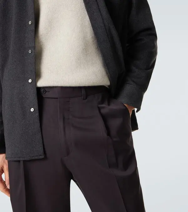 SAMAN AMEL Silk Wide-leg Pants - Black