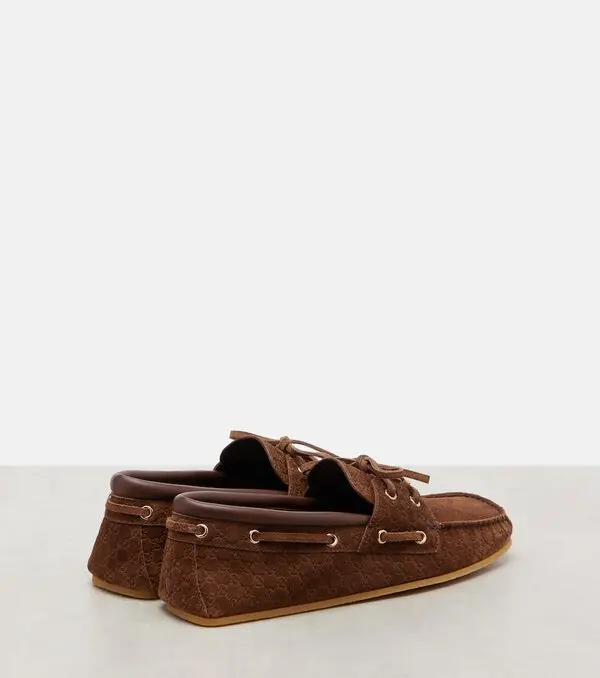 Gucci Gg Suede Boat Shoes