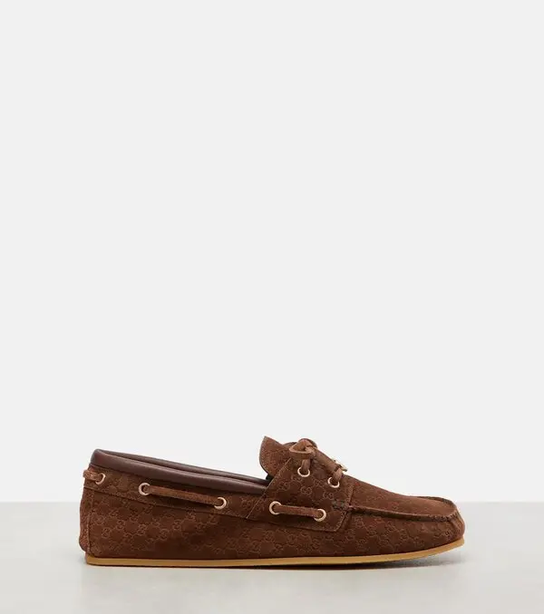 Gucci Gg Suede Boat Shoes