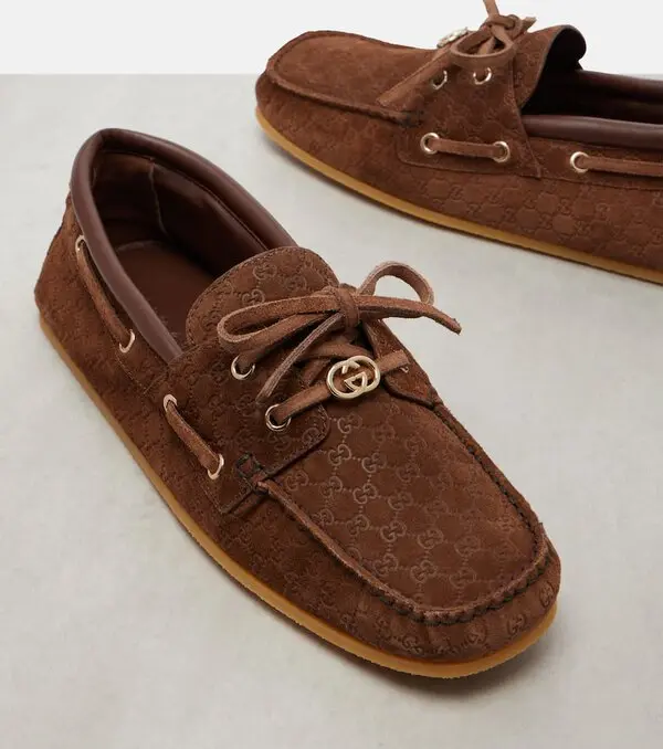 Gucci Gg Suede Boat Shoes