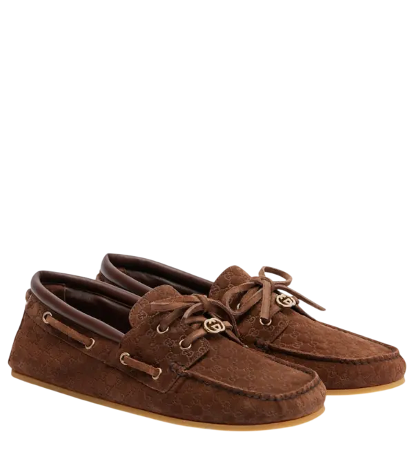 Gucci Gg Suede Boat Shoes