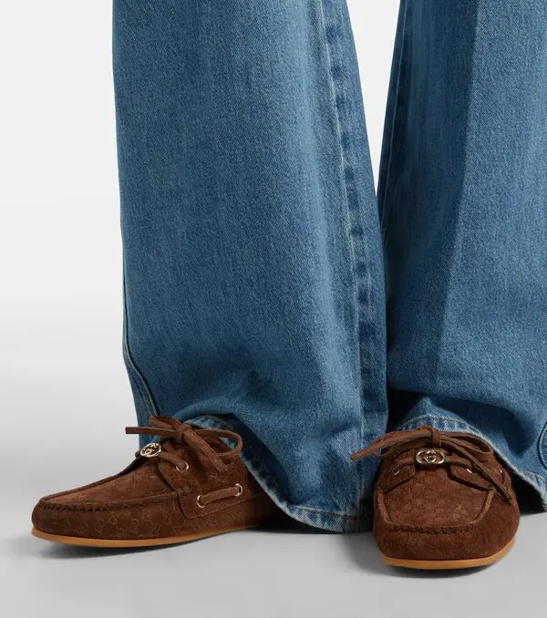 Gucci Gg Suede Boat Shoes